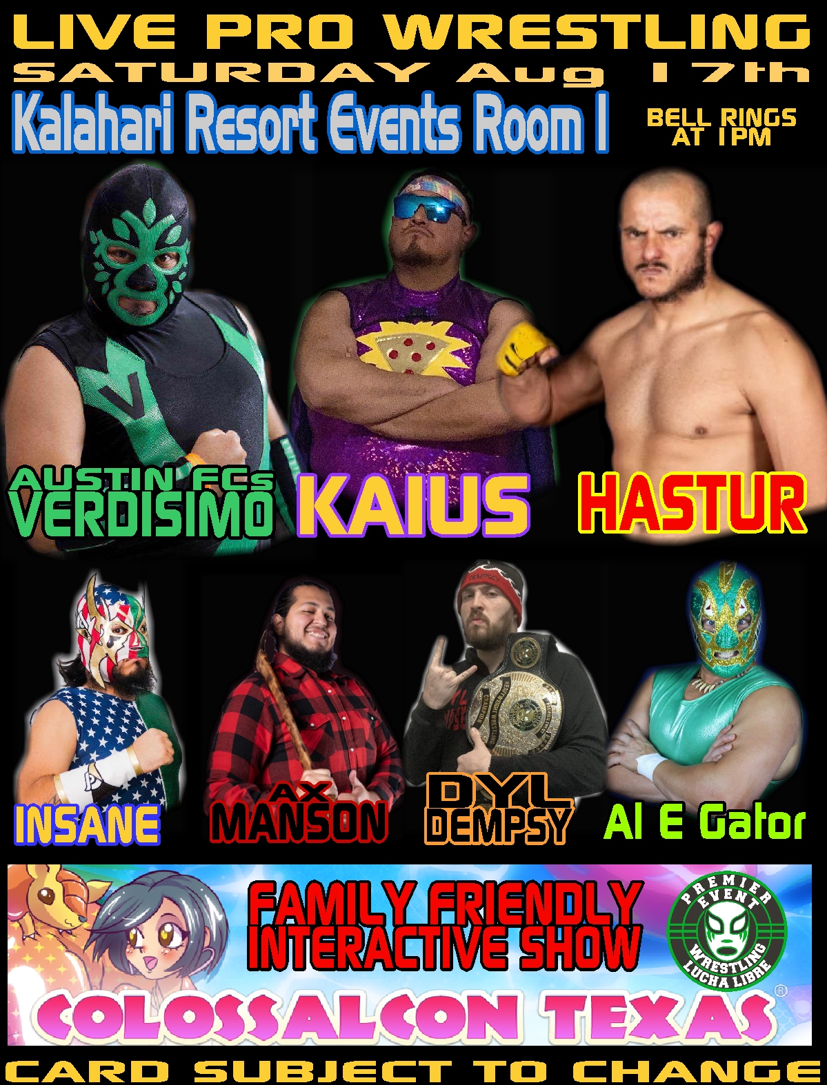 Colossalcon Texas – August 16th – 18th 2024 – Round Rock, TX